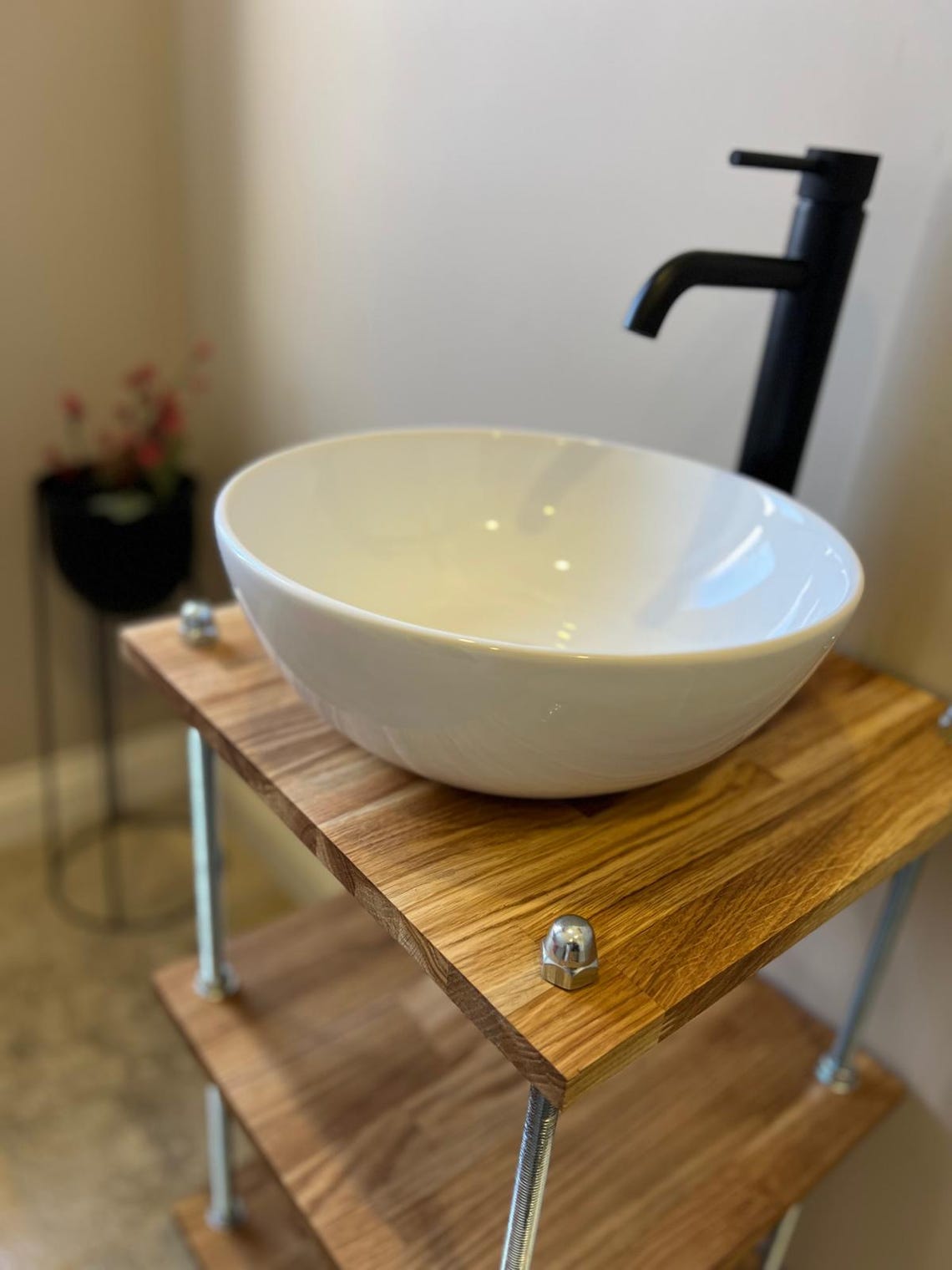 Handmade Bathroom Sink With Shelves (complete Washbasin Unit: Faucet ...