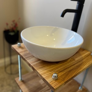 Handmade Bathroom Sink With Shelves (complete Washbasin Unit: Faucet ...