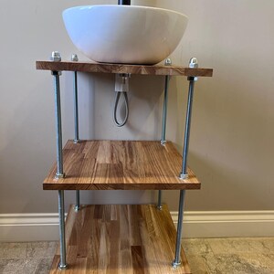 Handmade Bathroom Sink With Shelves complete Washbasin Unit: Faucet ...