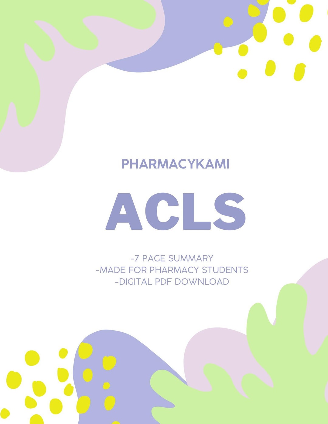 ACLS Study Guide & Cheat Sheet Pharmacy Students Healthcare Students PDF Download - Etsy