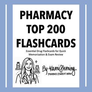 Top 200 Drug Flashcards | Pharmacy | Medicine | Nursing | Students - Etsy