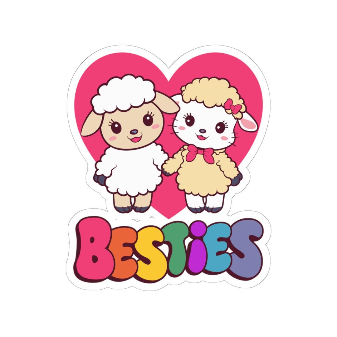 Bestie Kiss Cut Stickers | Glossy Best Friends Vinyl Sticker | Cute ...