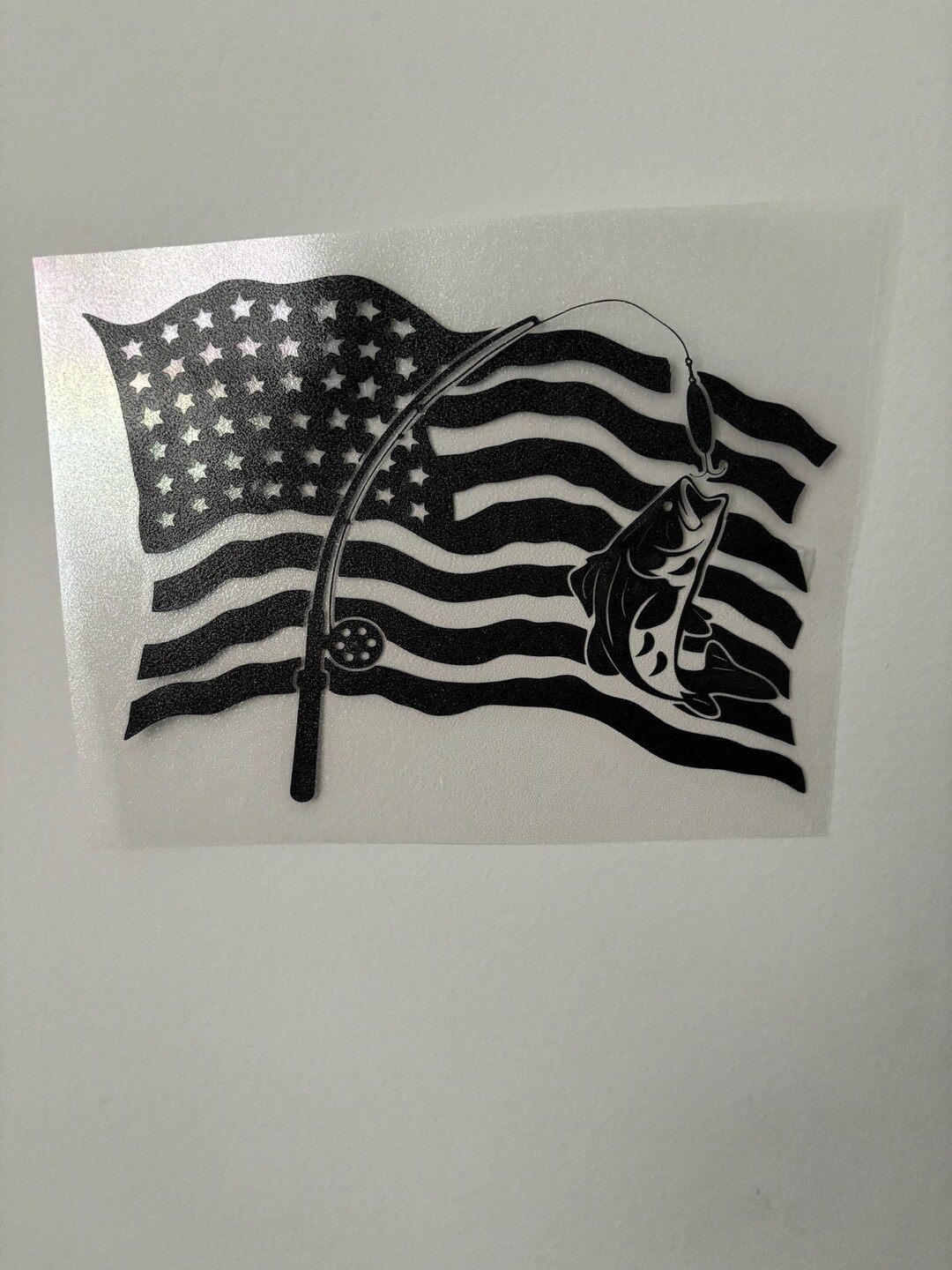 American Flag/bass Fish Car Decal, Gift for Fisherman, - Etsy