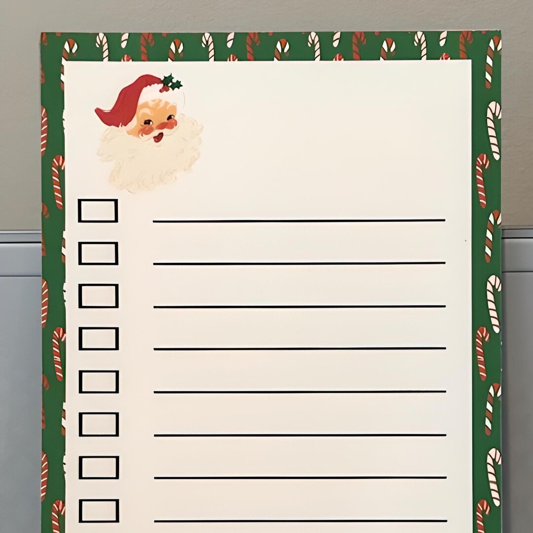Retro Santa Notepad: Nice List Stationery - Etsy
