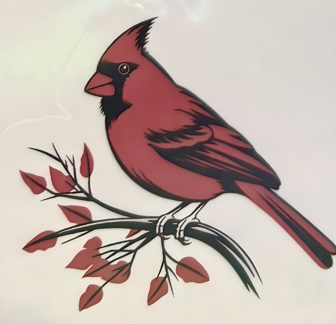Red Cardinal Transparent Sticker Decal, Red Cardinal Transparent Decal ...
