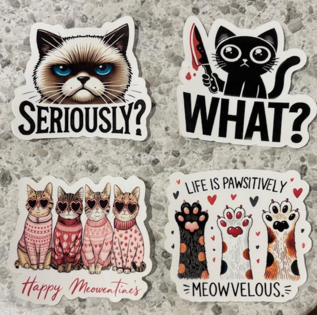 Cute and Funny Cat Stickers, Ew People Cat Sticker, I Like Cats and ...
