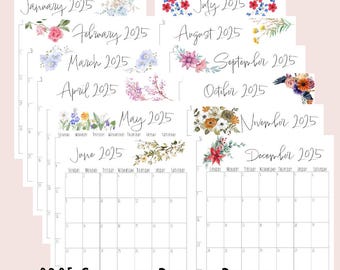 Colorful 2025 Printable Calendar - Etsy