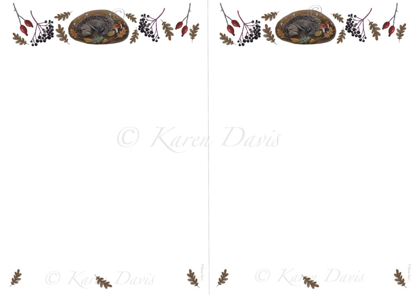 Hedgehog Writing Paper 'DIGITAL DOWNLOAD' PDF File. | Etsy