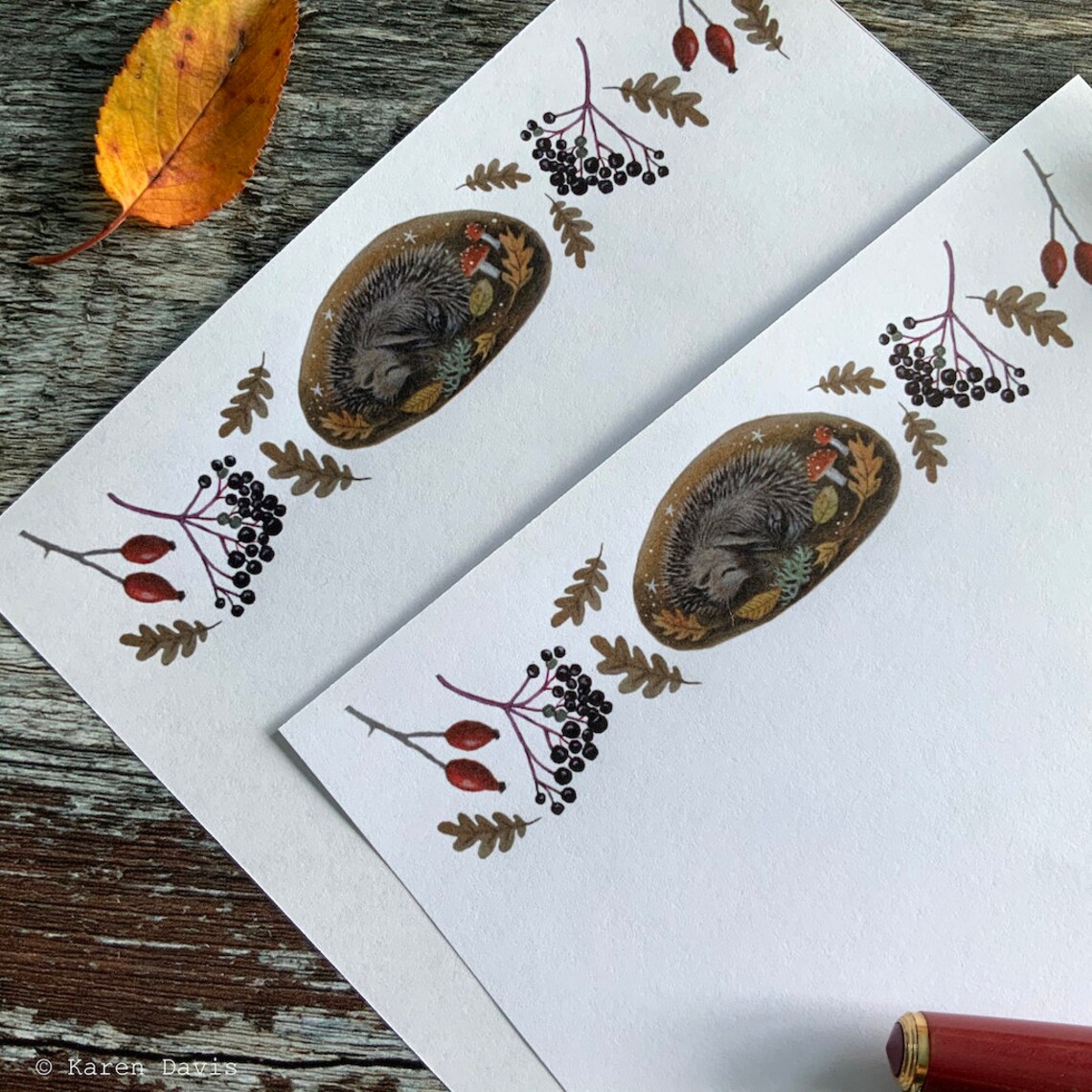 Hedgehog Writing Paper 'DIGITAL DOWNLOAD' PDF File. - Etsy