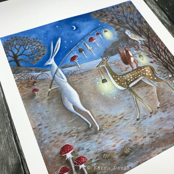 Five for a Garland. Woodland Animals Art Print/ A4/189 Gms - Etsy