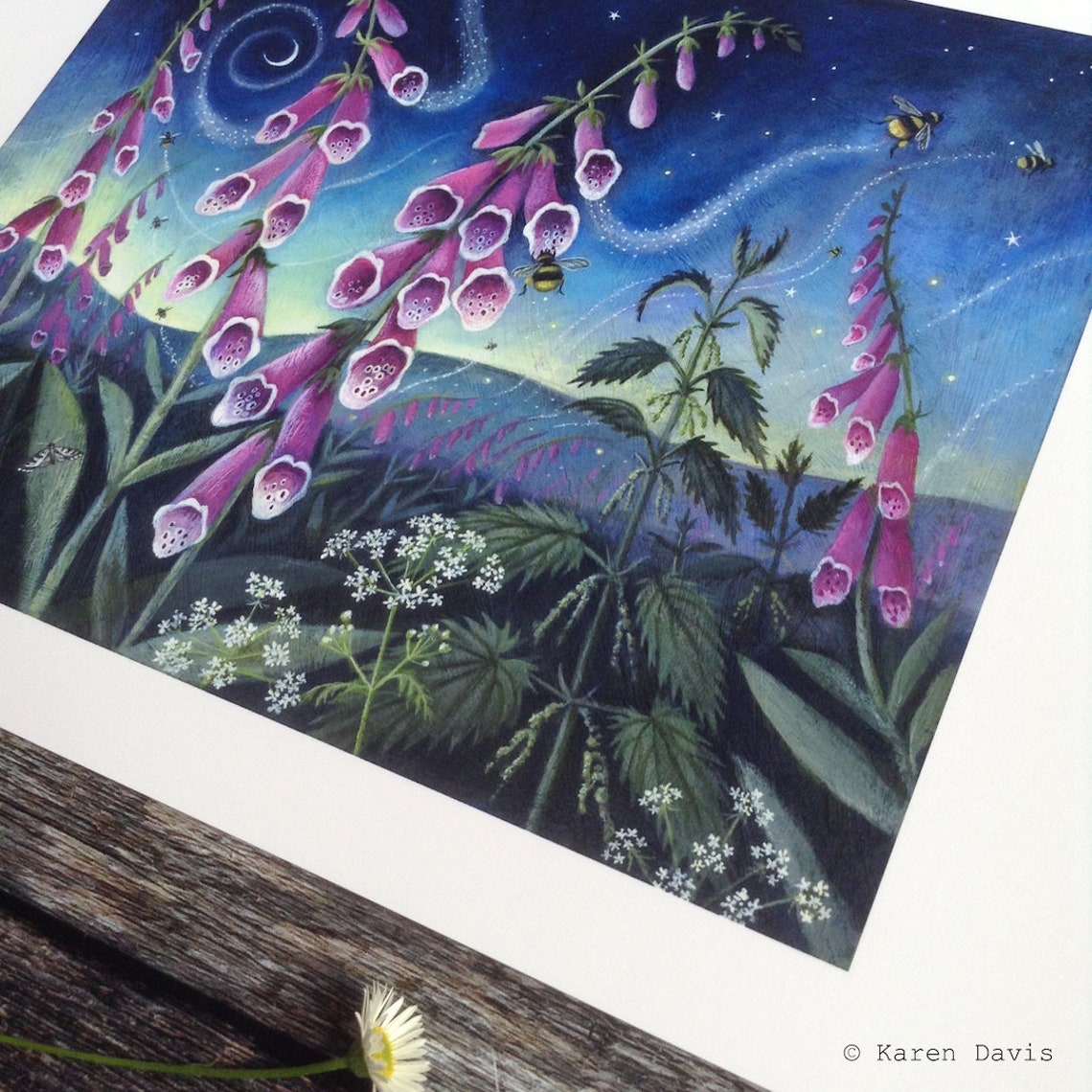 Art Print X1. Invisible Paths. Spring/wildflowers/ Bee by Karen Davis ...