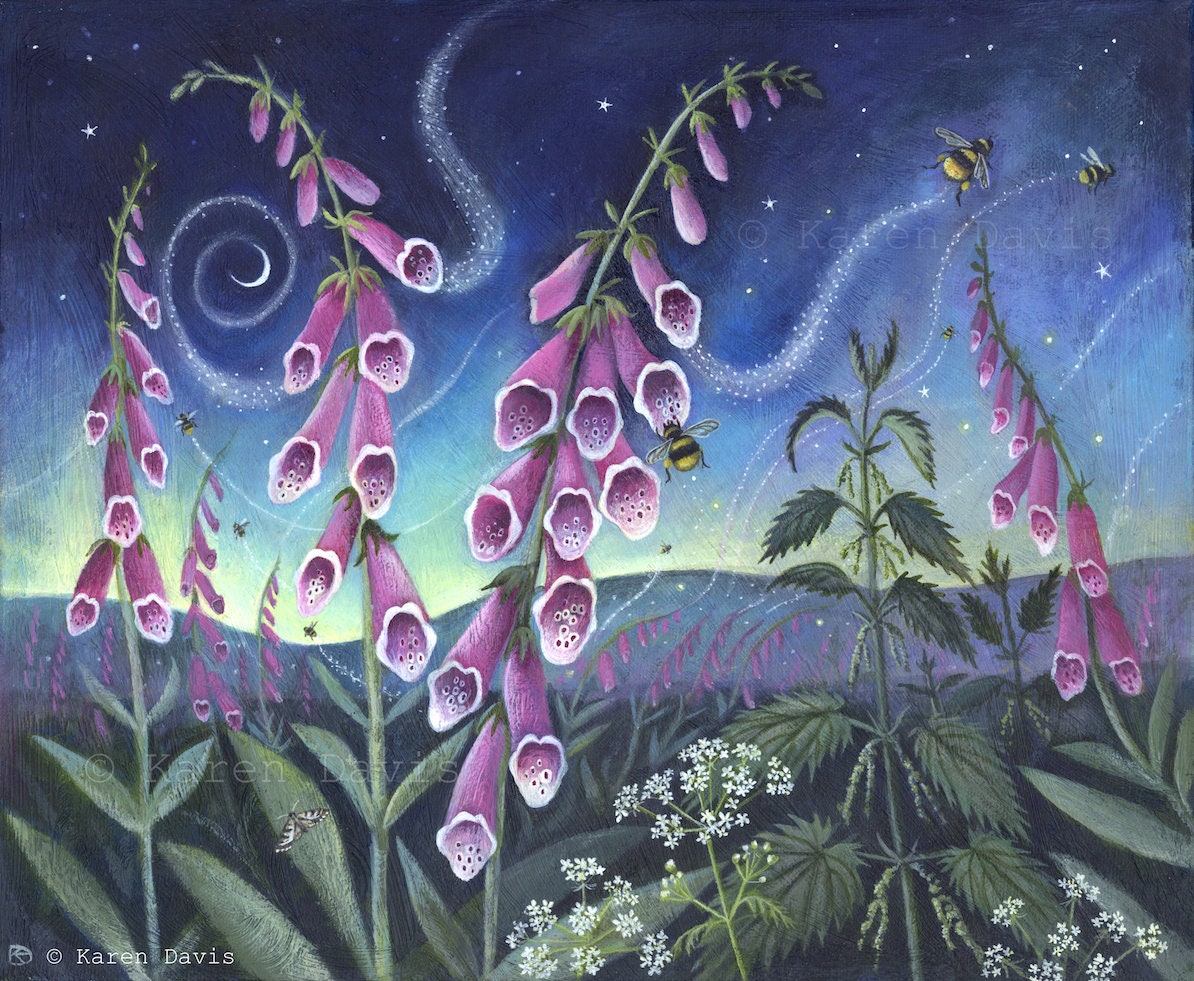 Art Print X1. Invisible Paths. Spring/wildflowers/ Bee by Karen Davis ...