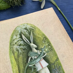 Greeting Card X1. Whimsical Hare/ Dragon/ St Georges Day by Karen Davis ...
