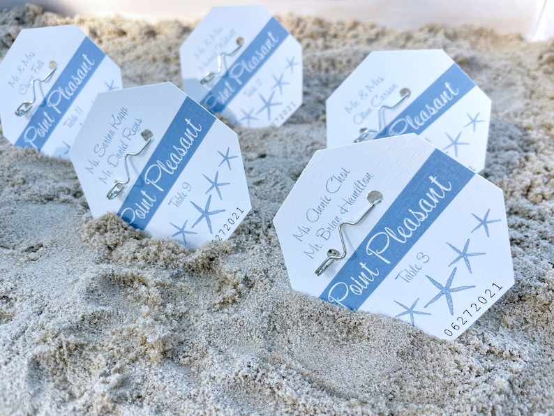 Jersey Shore Beach Badge Starfish Slate Blue Wedding Place - Etsy
