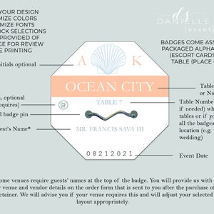 Beach Badge Wedding Place Cards | Beach Tag Formal Escort Cards ...