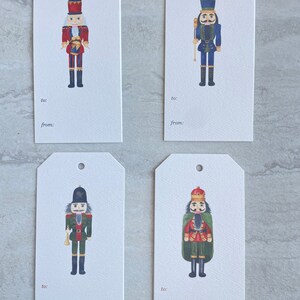 Nutcracker Watercolor Christmas Holiday Gift Tags Set of 8 With Ribbon ...