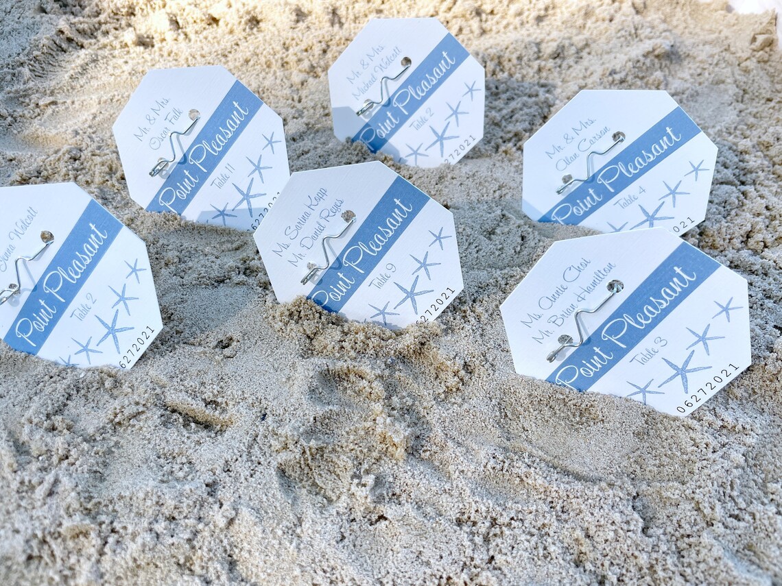 Jersey Shore Beach Badge Starfish Slate Blue Wedding Place - Etsy
