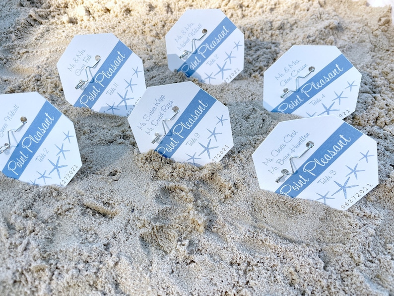 Jersey Shore Beach Badge Starfish Slate Blue Wedding Place - Etsy