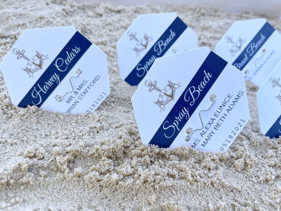 Anchor Beach Badge Wedding Place Cards | Beach Tag Nautical Wedding ...