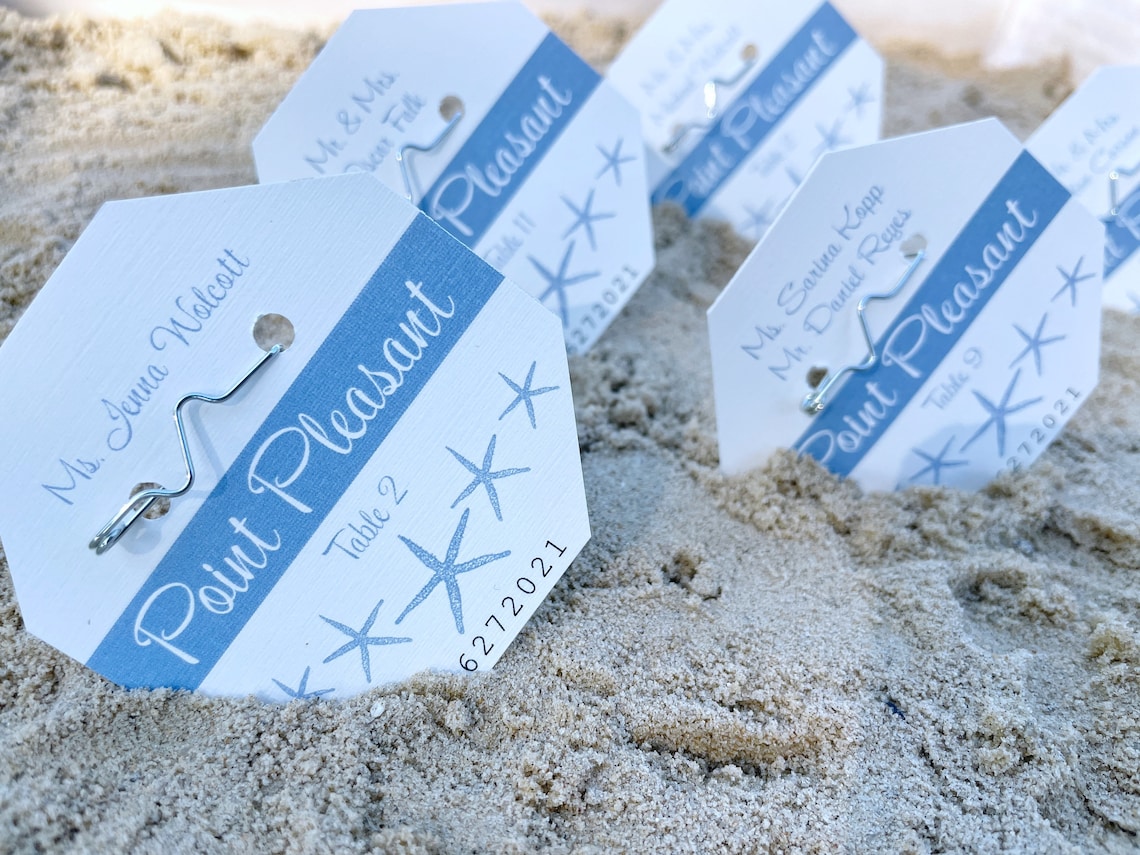 Jersey Shore Beach Badge Starfish Slate Blue Wedding Place - Etsy