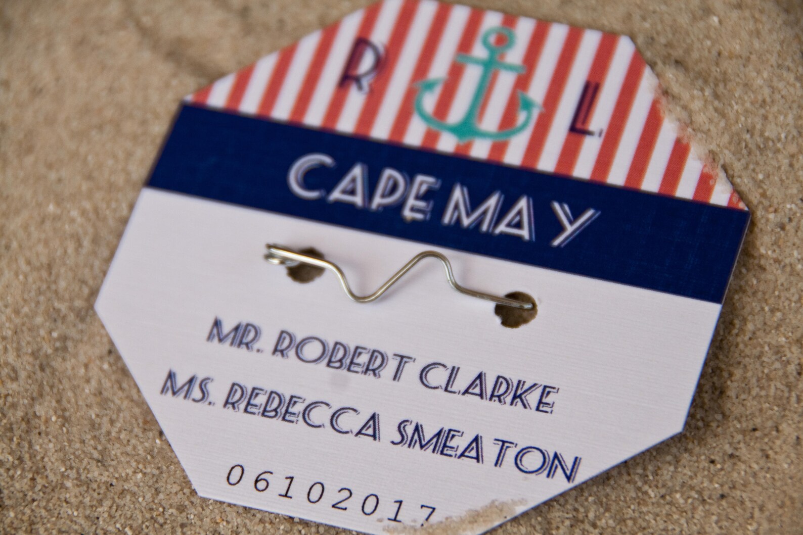 Beach Badge Wedding Place Cards Beach Tag Anchor Escort | Etsy