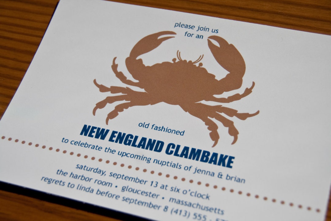 New England Clambake Invite Nautical Invitation Rehearsal - Etsy