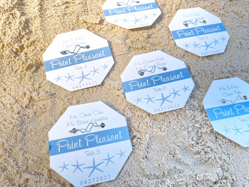 Jersey Shore Beach Badge Starfish Slate Blue Wedding Place - Etsy