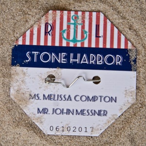 Beach Badge Wedding Place Cards | Beach Tag Anchor Escort Cards ...