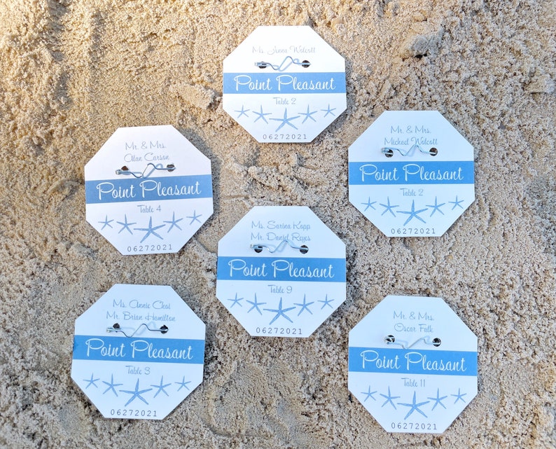 Jersey Shore Beach Badge Starfish Slate Blue Wedding Place - Etsy