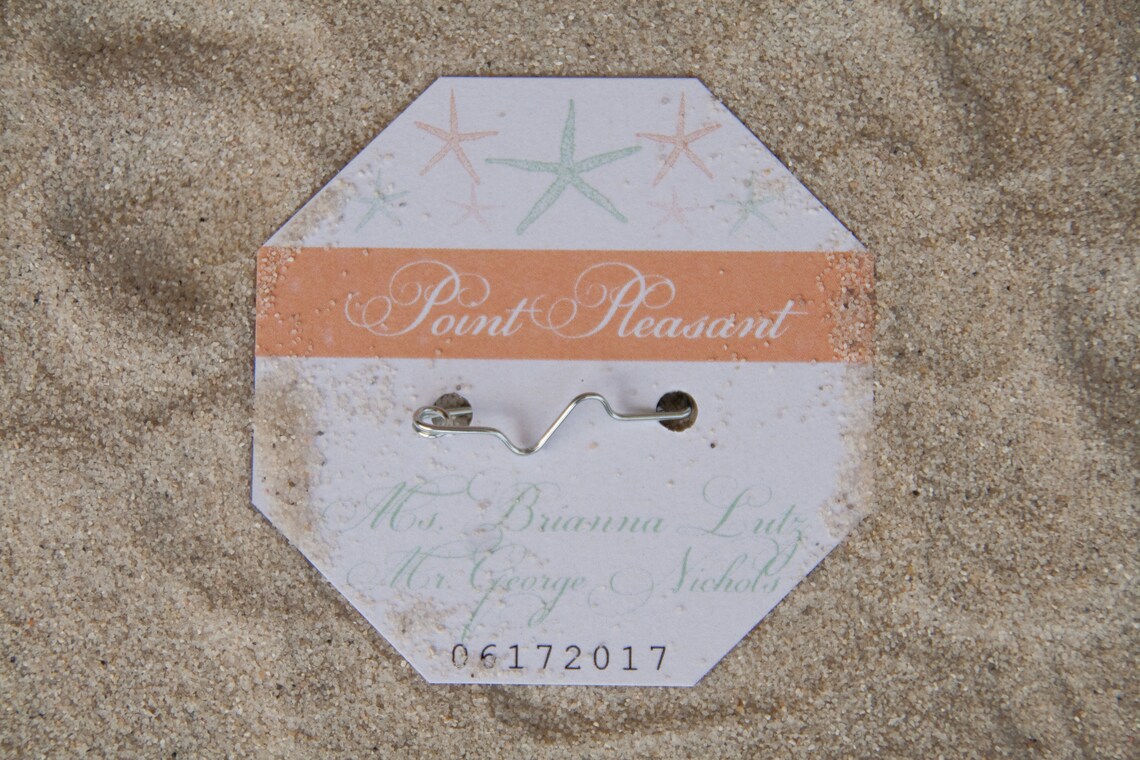 Beach Badge Wedding Place Cards Beach Tag Starfish Escort - Etsy
