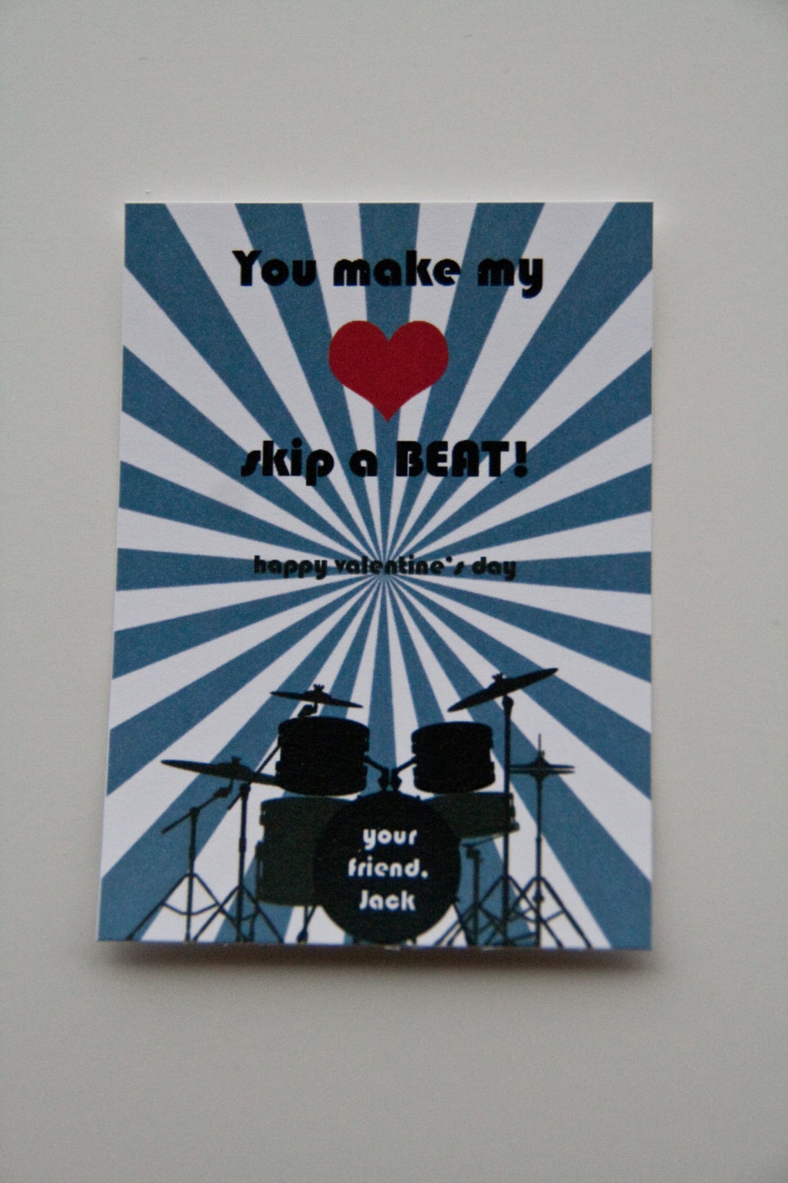 Drum Music Valentine's Day Card Class Valentines Set of 16 | Etsy