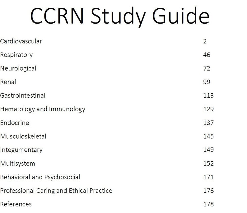 CCRN Study Guide - Etsy