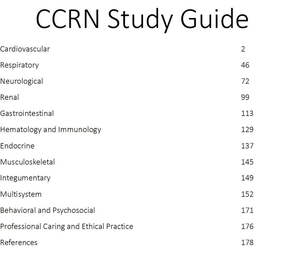 CCRN Study Guide - Etsy