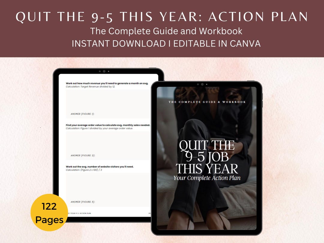 Quit the 9-5 This Year Action Plan, Digital Toolkit for Career ...