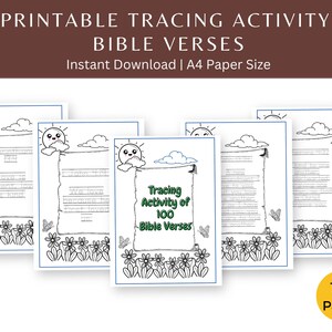100 Bible Verses Tracing Activity - Faith & Inspiration for Kids ...