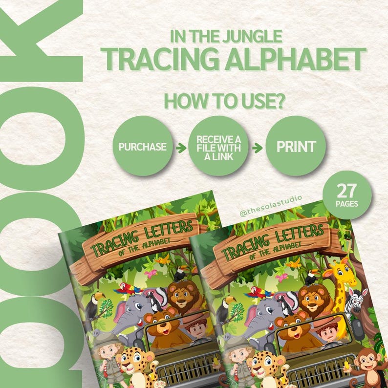 Tracing Letters in the Jungle - Etsy