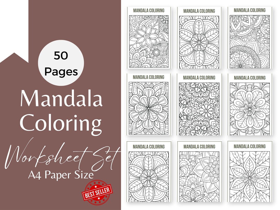 Mandala Coloring Set, Coloring Worksheet, Mandala Activity Sheet ...
