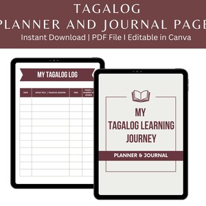 Tagalog Journal and Planner, Learning Tagalog Journal, Tagalog Planner ...
