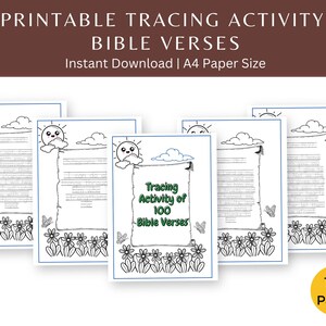 100 Bible Verses Tracing Activity - Faith & Inspiration for Kids ...