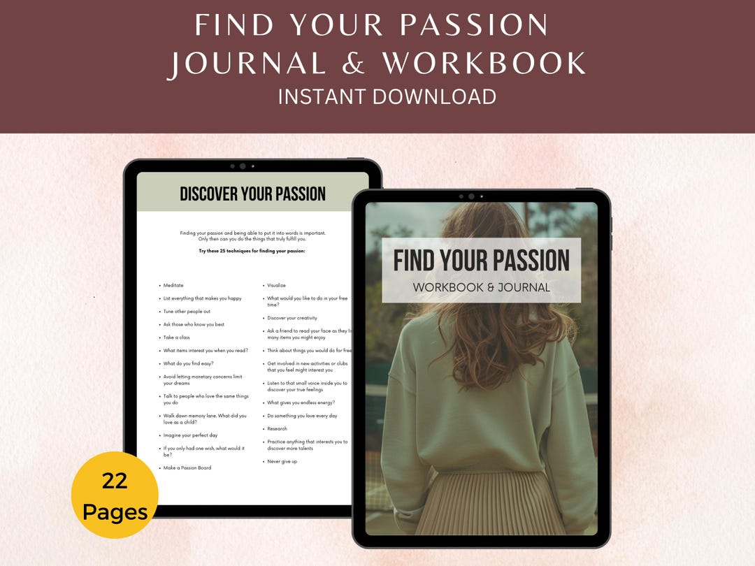 Find Your Passion Journal & Workbook, Discover Your Dreams Passion ...