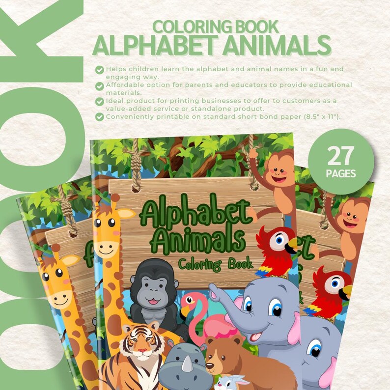 Animal Alphabet Coloring Book, ABC Animal Coloring Book - Interactive ...