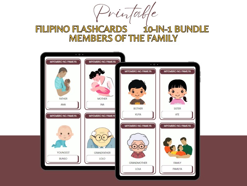 Tagalog Flashcards, Learn Tagalog Easily With Flashcards -digital ...