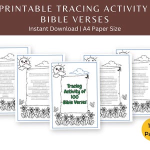 100 Bible Verses Tracing Activity - Faith & Inspiration for Kids ...