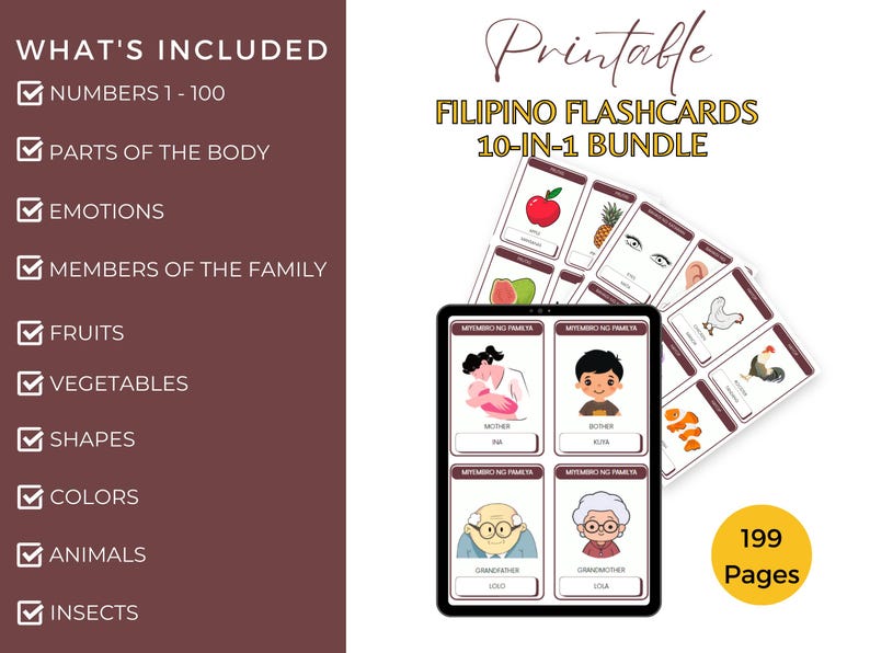 Tagalog Flashcards, Learn Tagalog Easily With Flashcards -digital ...