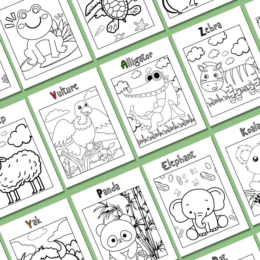 Animal Alphabet Coloring Book, ABC Animal Coloring Book - Interactive ...