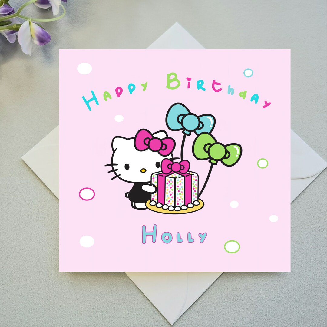 Hello Kitty Personalised Card Birthday Card Birthday Inspired ...