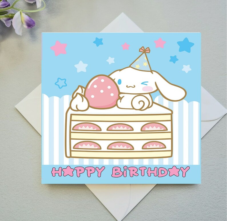 Cinnamoroll Birthday Card, Hello Kitty Card, Birthday Card, Daughter ...