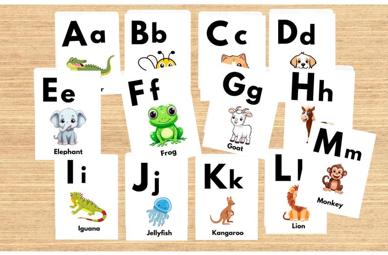 Animal ABC Flashcards,abc Flashcards,printable Flashcards,preschool ...