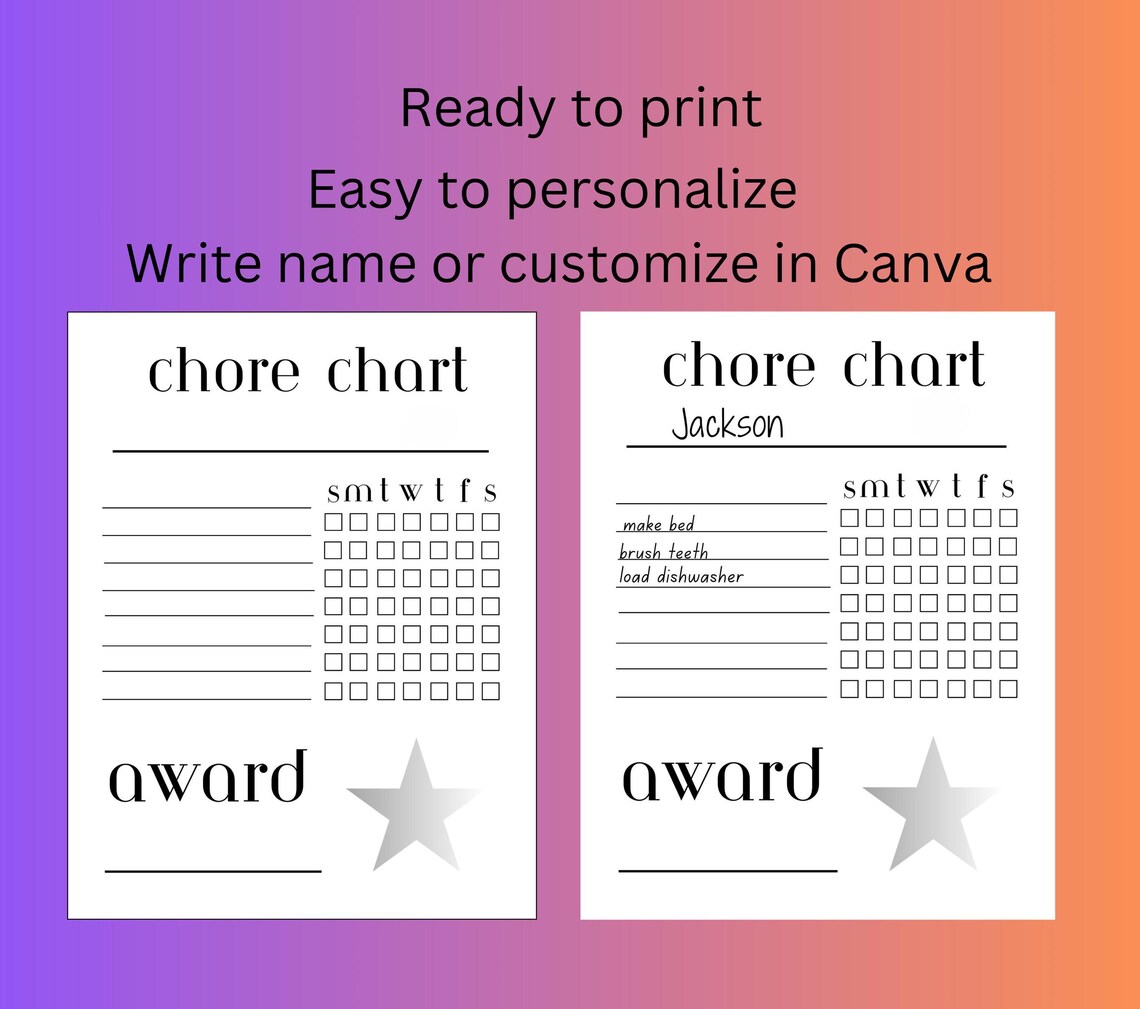 Allowance Tracker, Printable Allowance, Kids Allowance Chart, Chore ...