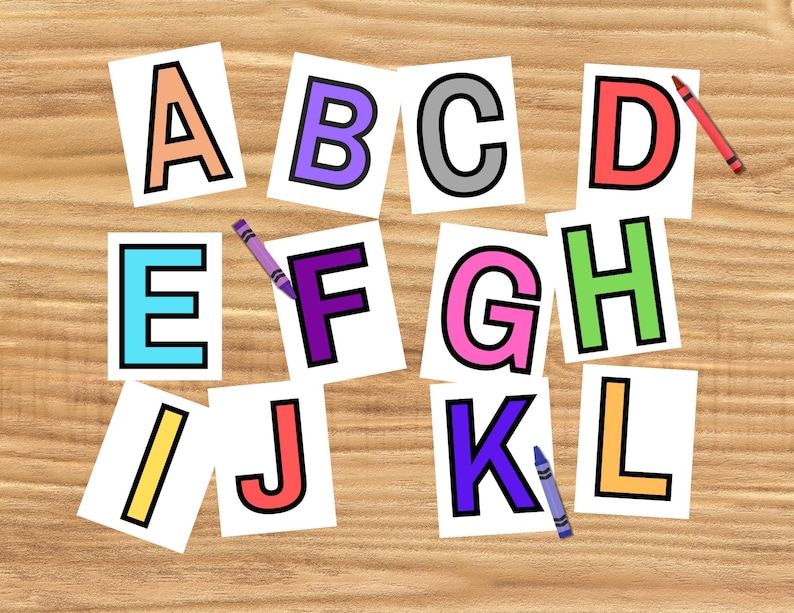 ABC Coloring Flashcards,large Alphabet Color Flashcards,kids Learning ...